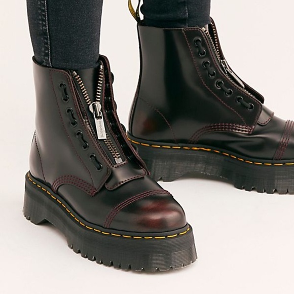 Dr. Martens | Shoes | Cherry Red Leather Doc Martin Sinclair Platform ...